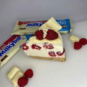 WHITE CHOCOLATE & RASPBERRY (SLICE) – CHEESECAKEAWAY